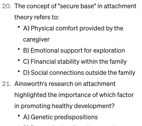 Solved The concept of "secure base" in attachment theory | Chegg.com