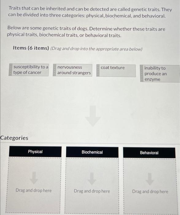 Solved Traits that can be inherited and can be detected are | Chegg.com