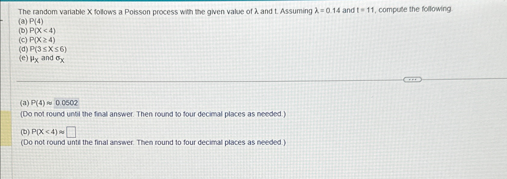Solved The random variable x ﻿follows a Poisson process with | Chegg.com