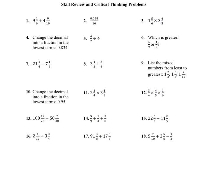 Solved Skill Review and Critical Thinking Problems 1. | Chegg.com