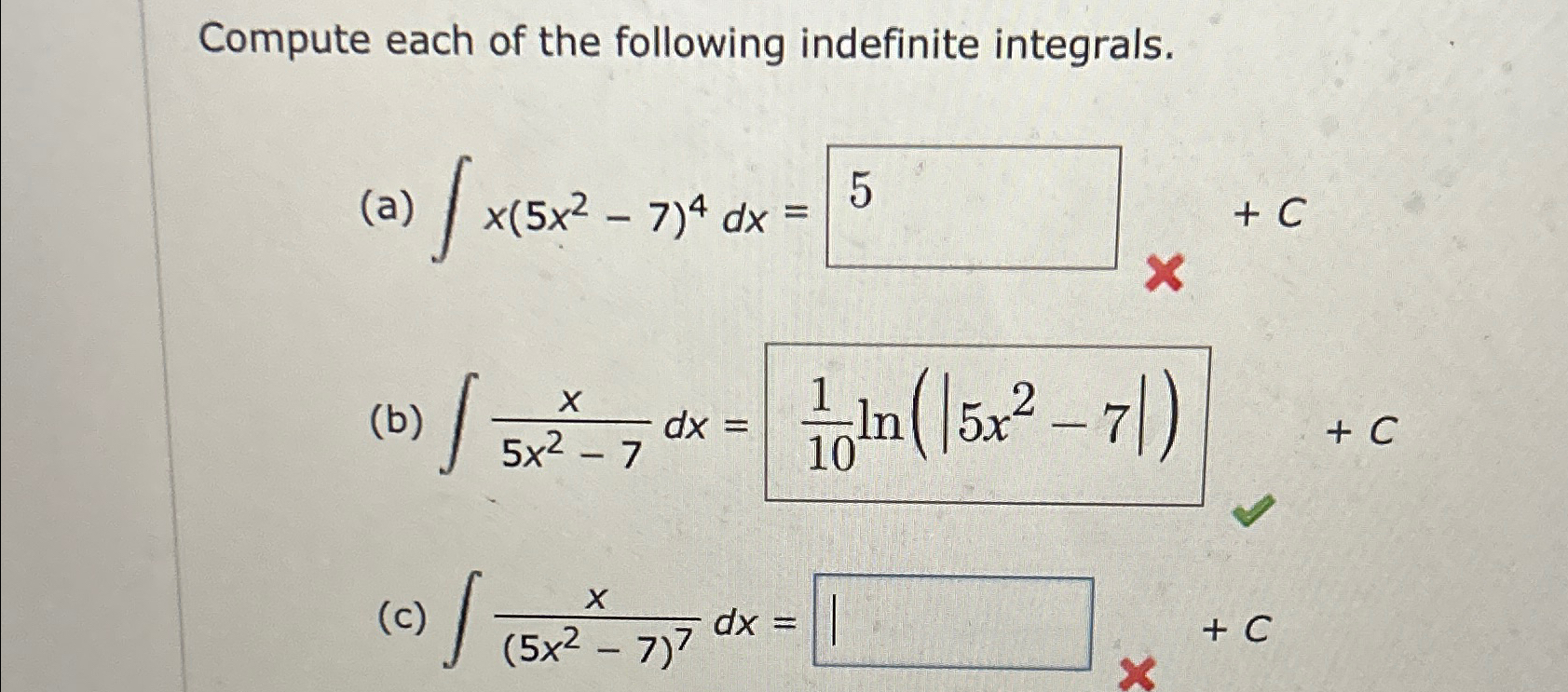 Solved Compute each of the following indefinite | Chegg.com