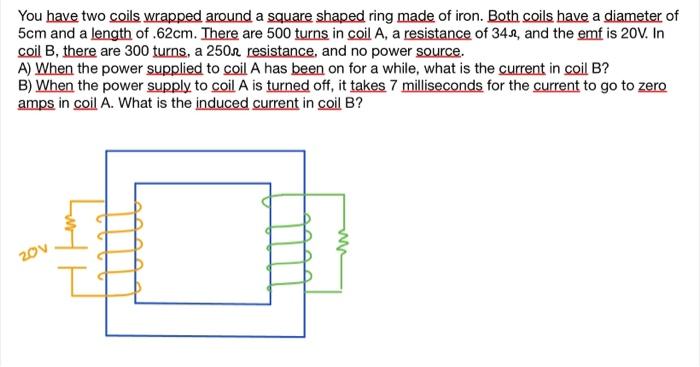 Solved You have two coils wrapped around a square shaped | Chegg.com Solved You have two coils wrapped around a square shaped | Chegg.com