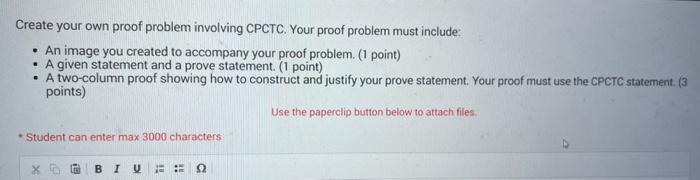Solved Create your own proof problem involving CPCTC. Your | Chegg.com