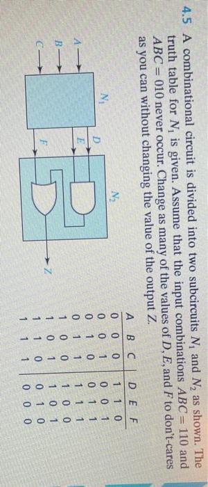 4.5 A combinational circuit is divided into two | Chegg.com