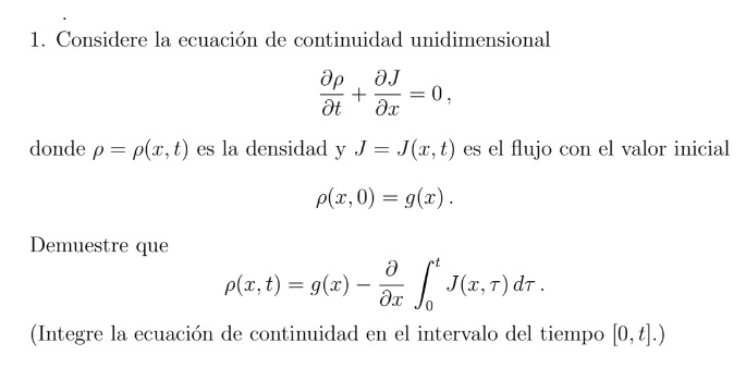 Solved Considere la ecuaci ́on de continuidad | Chegg.com