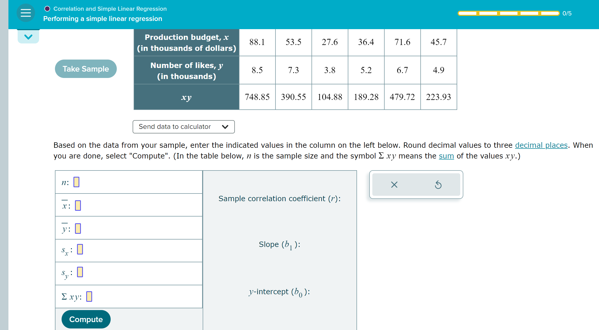 Solved Send data to calculatorBased on the data from your | Chegg.com