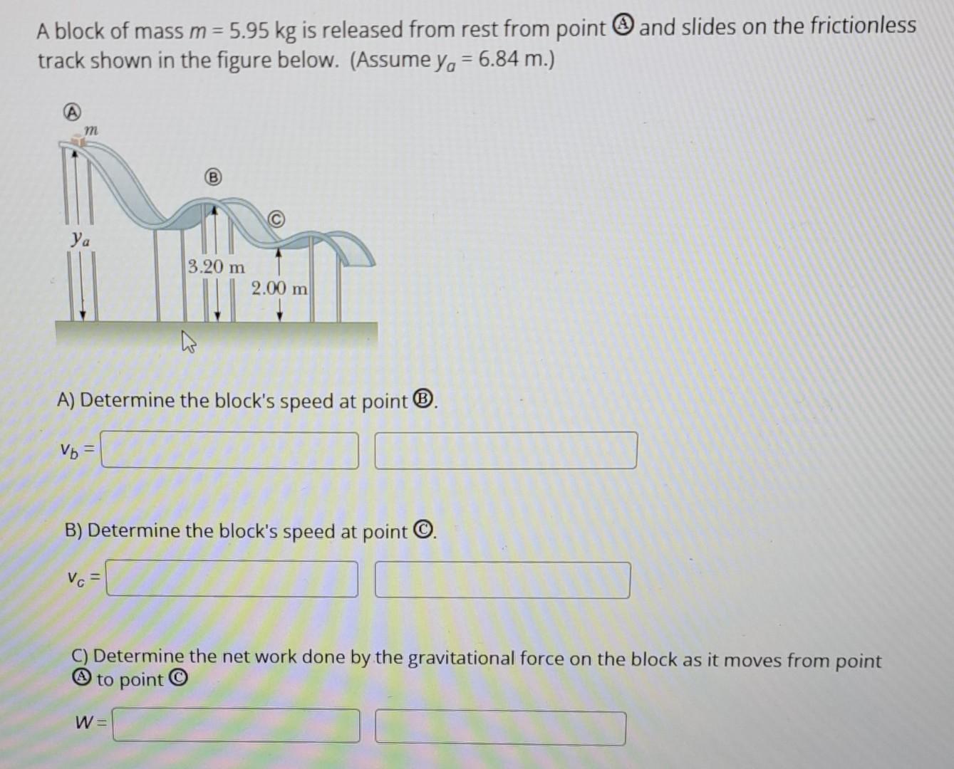 Solved A block of mass m=5.95 kg is released from rest from | Chegg.com