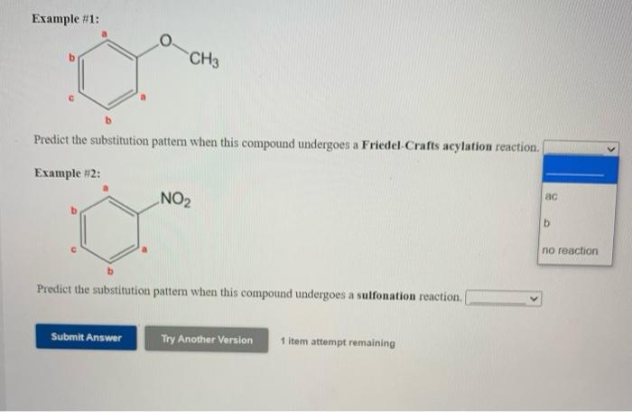 Solved Example #1: CH3 Predict the substitution pattern when | Chegg.com
