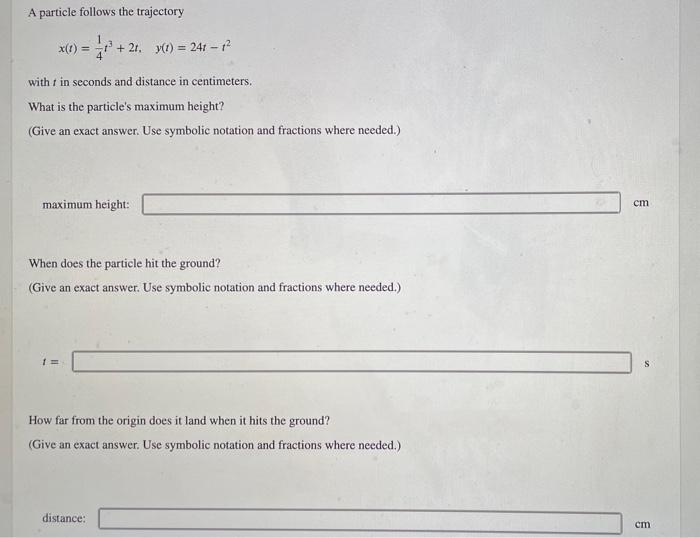 Solved A particle follows the trajectory | Chegg.com