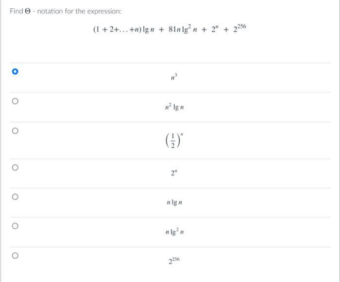 Solved Find Θ Notation For The Expression 8047