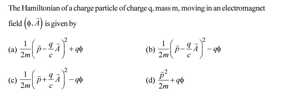 Solved The Hamiltonian of a charge particle of charge q, | Chegg.com