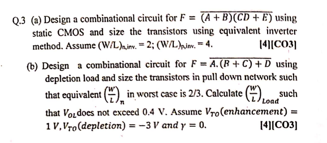 Solved Q. 3 (a) ﻿Design a combinational circuit for | Chegg.com