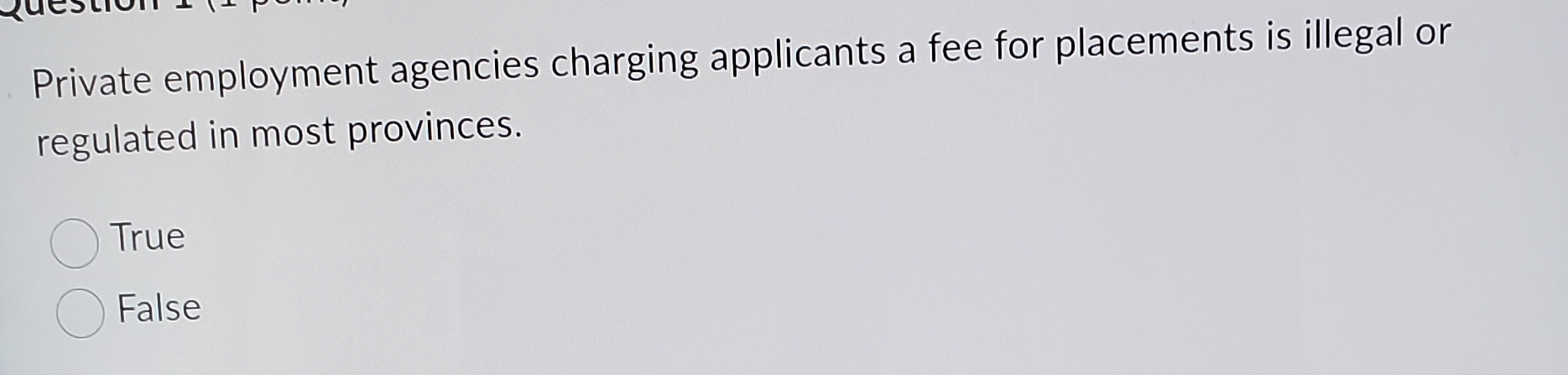 Solved Private employment agencies charging applicants a fee | Chegg.com