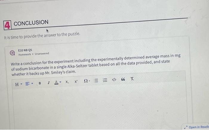 Solved E10PLQ4 Homework - Unanswered Based on the results | Chegg.com