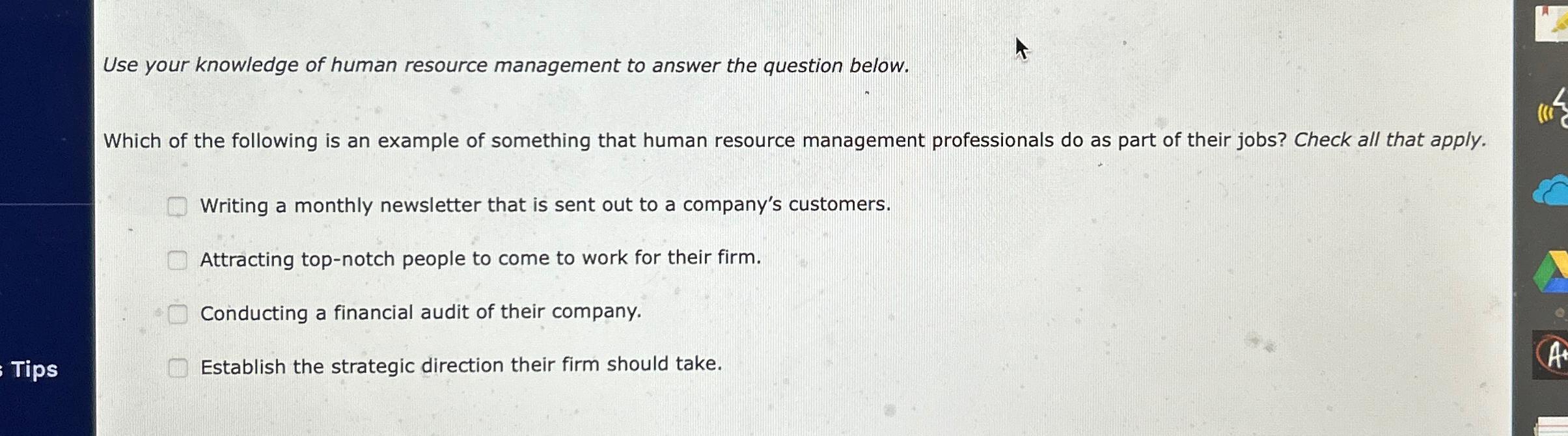 Solved Use your knowledge of human resource management to | Chegg.com