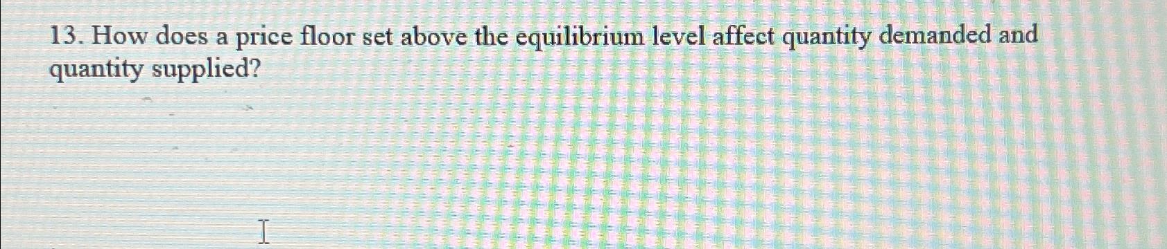 Solved How does a price floor set above the equilibrium | Chegg.com