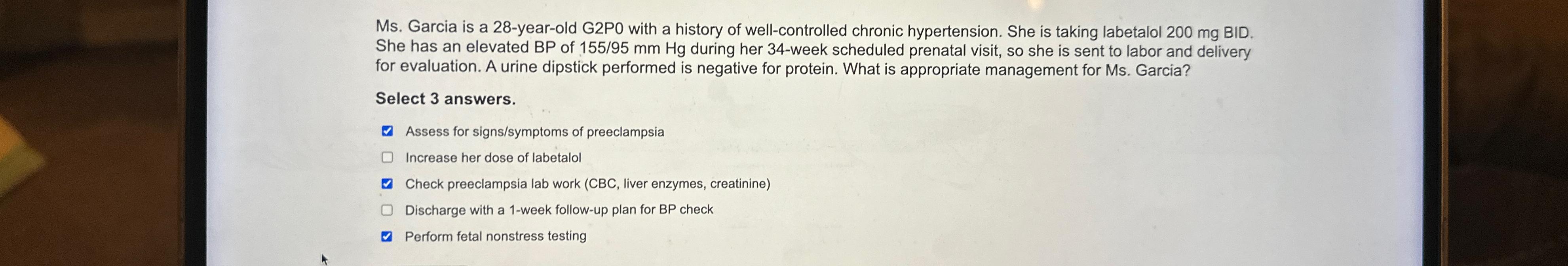 Solved Ms. ﻿Garcia is a 28-year-old G2P0 ﻿with a history of | Chegg.com