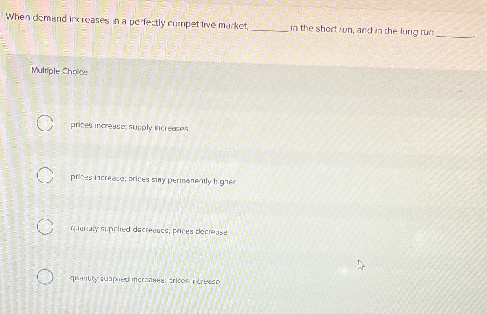 Solved When demand increases in a perfectly competitive | Chegg.com