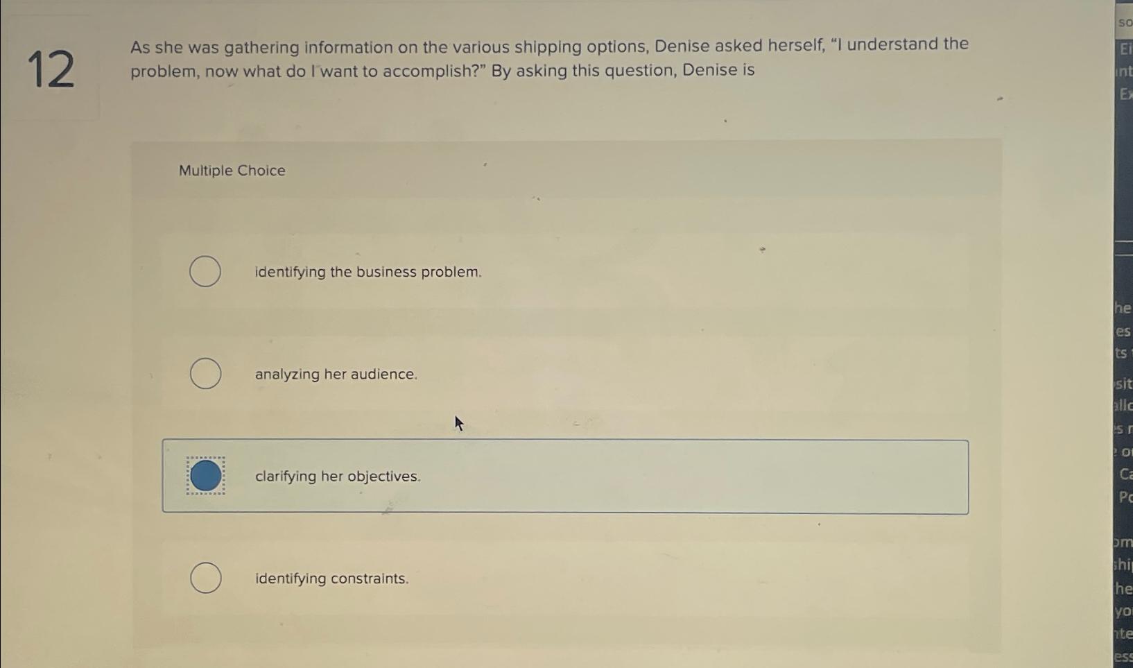 Solved 12As she was gathering information on the various | Chegg.com