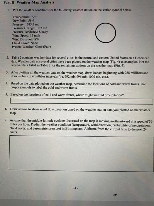 Solved Part II: Weather Map Analysis 1. Plot the weather | Chegg.com