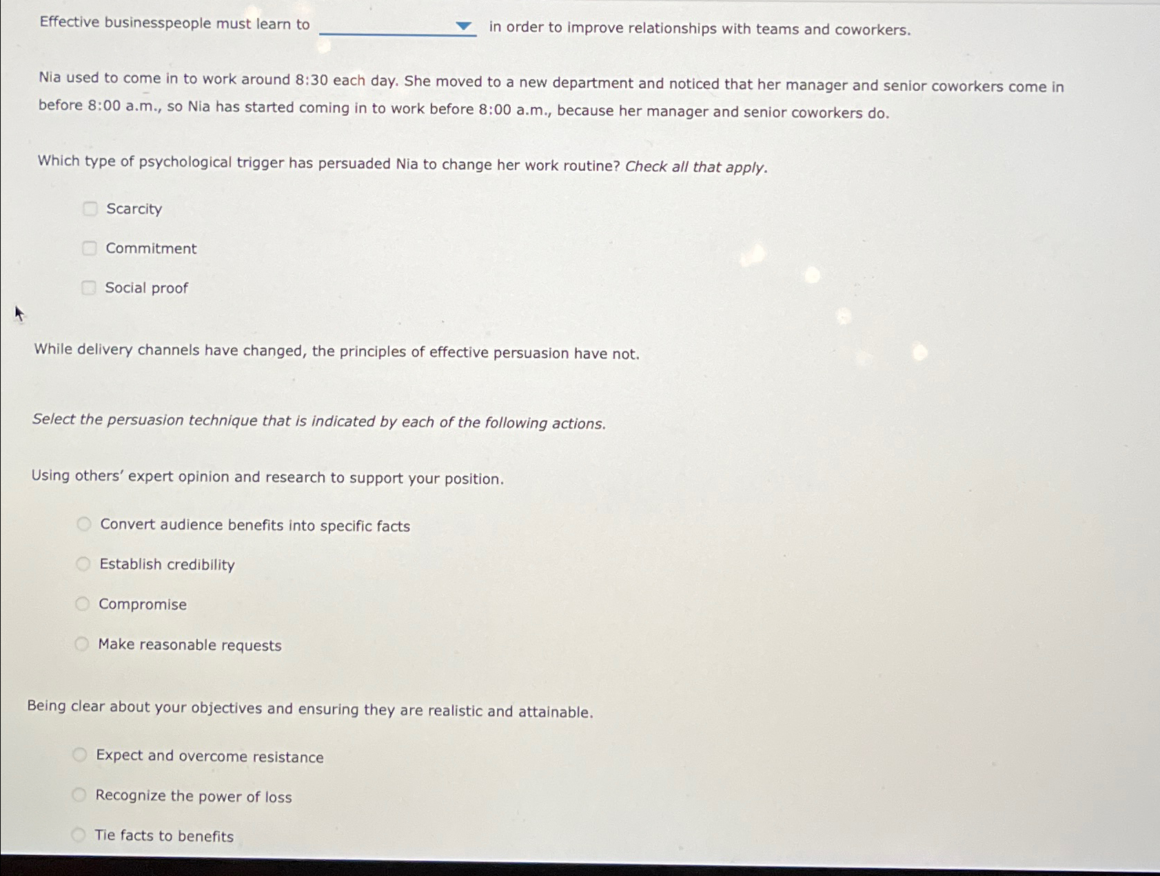 Solved Effective businesspeople must learn to in order to | Chegg.com
