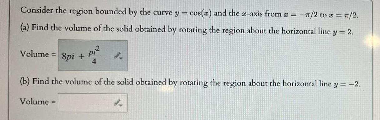 Solved Consider the region bounded by the curve y=cos(x) | Chegg.com