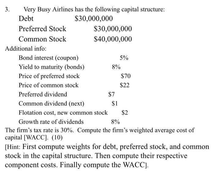 Solved ghted average cost of 'ed stock, and common stock in | Chegg.com