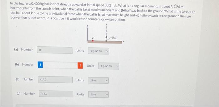Solved In the figure, a 0.400 kg ball is shot directly | Chegg.com