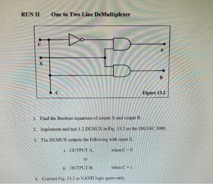 Solved RUN II One to Two Line DeMultiplexer с X Figure 13.2 | Chegg.com
