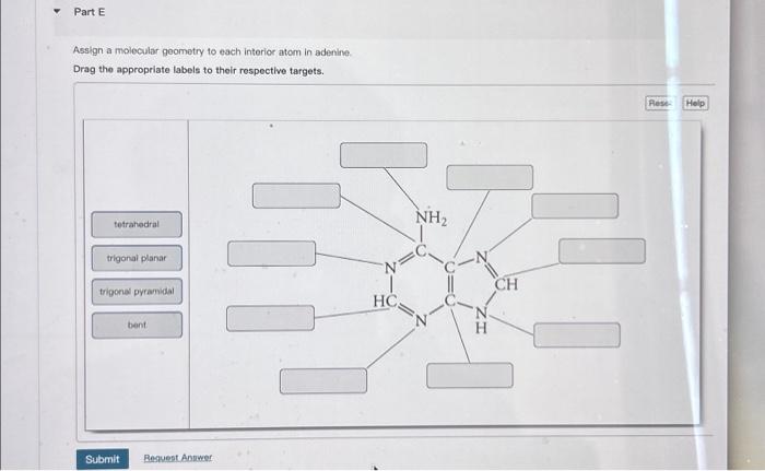 Solved Part E Assign a molecular geometry to each interior | Chegg.com