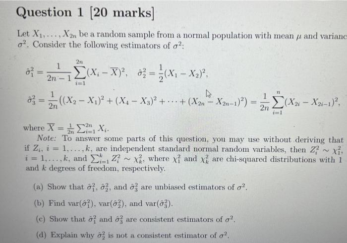 Solved Let X1,…,X2n be a random sample from a normal | Chegg.com