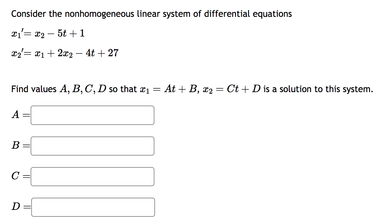 Solved Consider the nonhomogeneous linear system of | Chegg.com