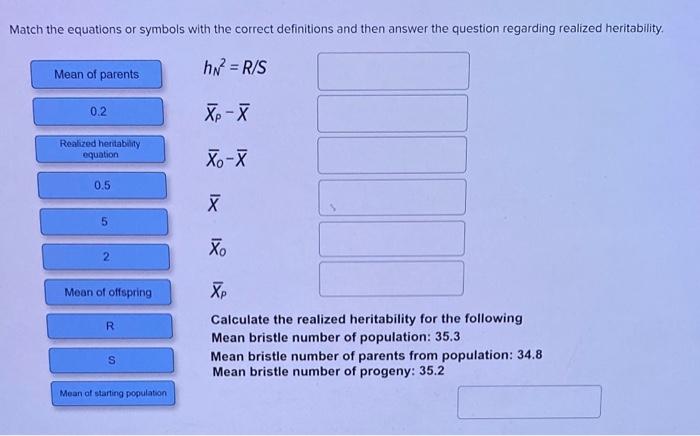 Solved Match the equations or symbols with the correct | Chegg.com