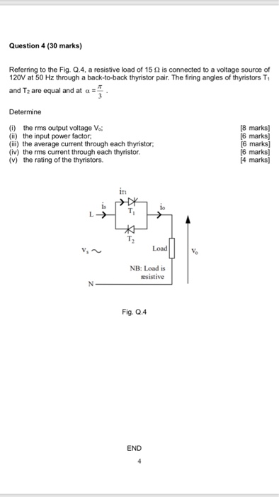 Solved Question 2 (25 marks) (a) A thyristor is connected in | Chegg.com
