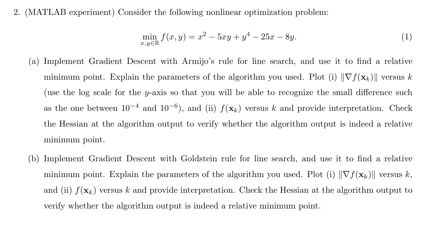 Solved (MATLAB experiment) ﻿Consider the following nonlinear | Chegg.com