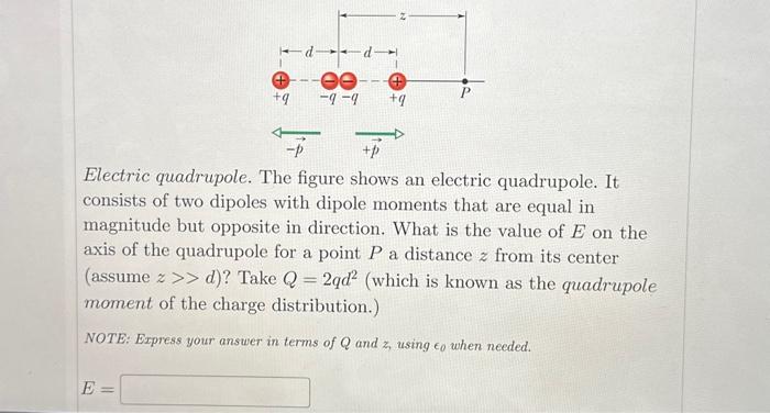 Solved Electric quadrupole. The figure shows an electric | Chegg.com
