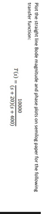 Solved Plot the straight line Bode magnitude and phase plots | Chegg.com
