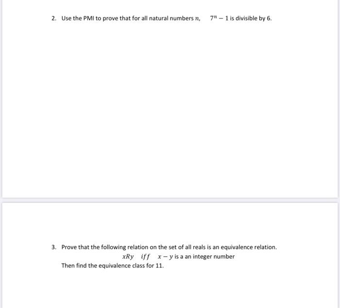 Solved 2. Use the PMI to prove that for all natural numbers | Chegg.com