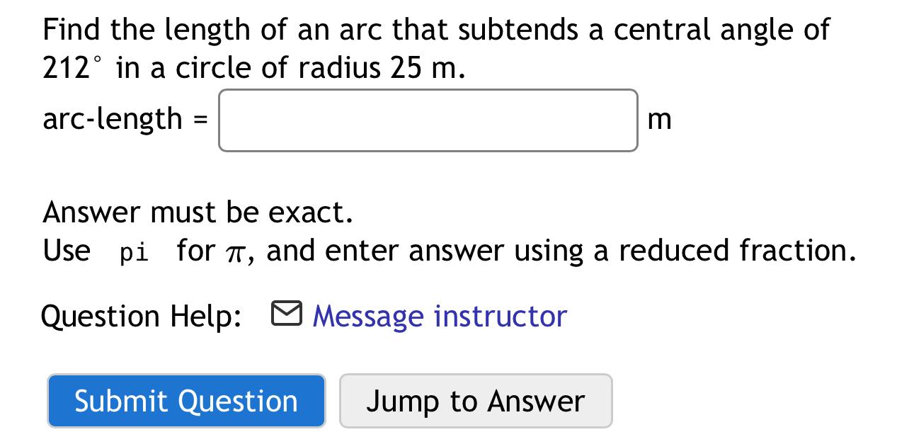 Solved Find the length of an arc that subtends a central | Chegg.com