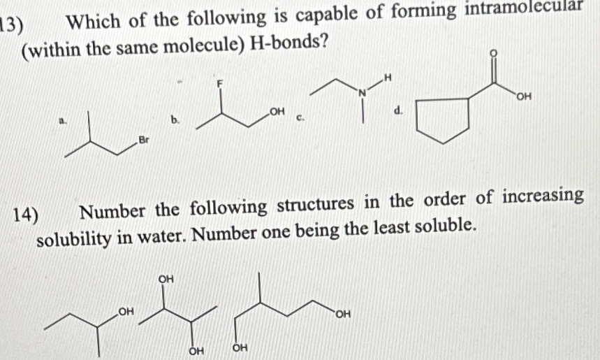 Solved Which of the following is capable of forming | Chegg.com