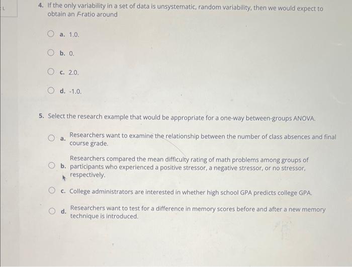 Solved 4. If the only variability in a set of data is | Chegg.com