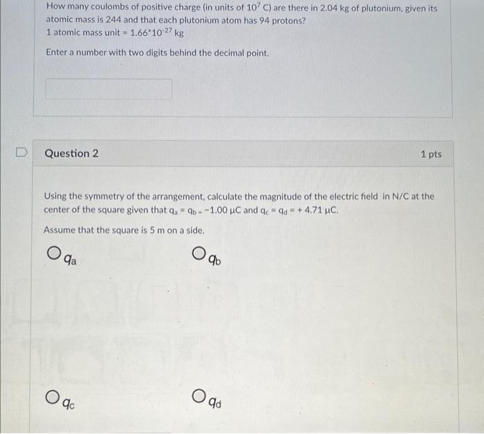 Solved How many coulombs of positive charge (in units of | Chegg.com
