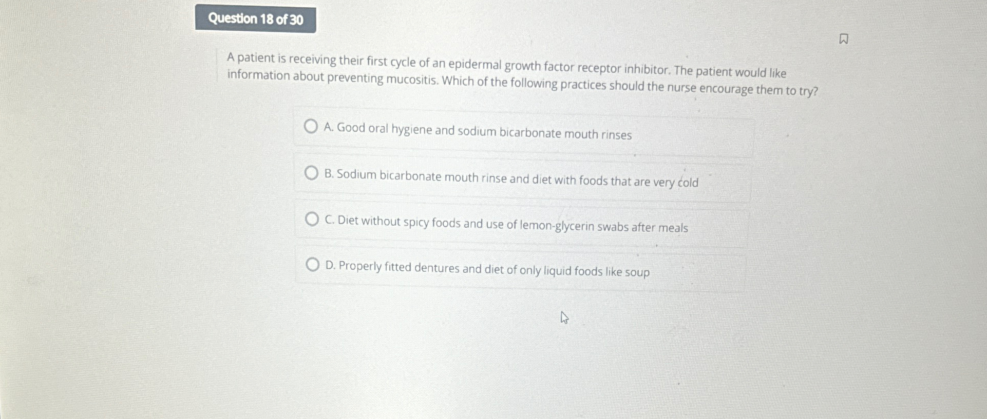 Solved Question 18 ﻿of 30A patient is receiving their first | Chegg.com