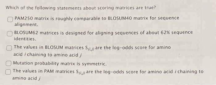Solved Which of the following statements about scoring | Chegg.com