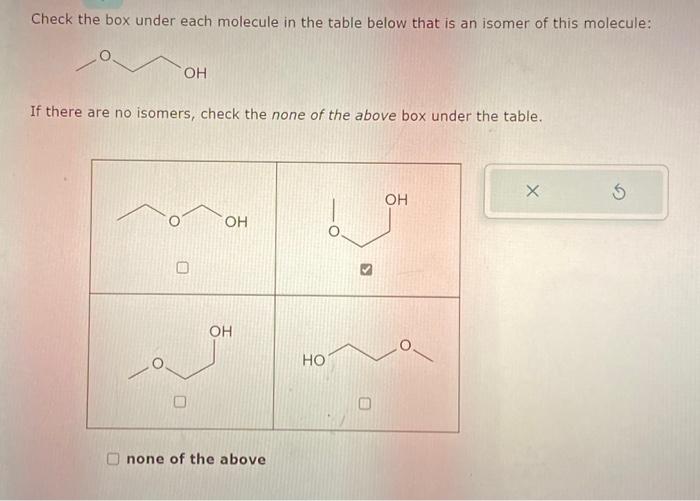 Solved Check the box under each molecule in the table below | Chegg.com