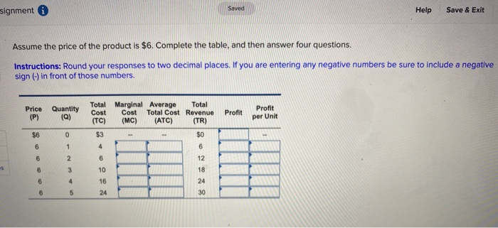Solved Saved signment 6 Help Save & Exit Assume the price of | Chegg.com Solved Saved signment 6 Help Save & Exit Assume the price of | Chegg.com