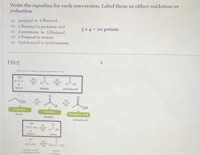 Solved Write the equation for each conversion. Label them as | Chegg.com