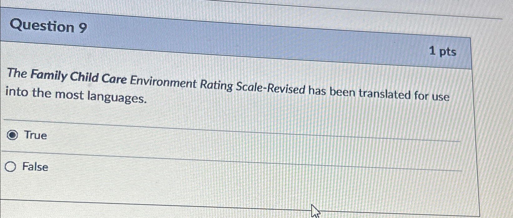 Solved Question 91ptsThe Family Child Care Environment | Chegg.com