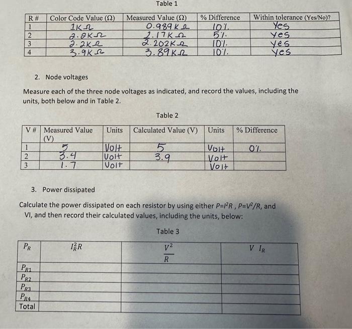 Solved Fig. 1 DC resistive circuit diagram.2. Node voltages | Chegg.com