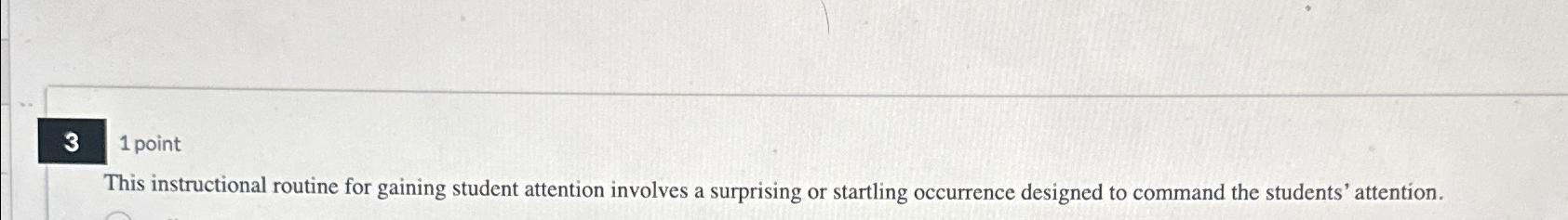 Solved 31 ﻿pointThis instructional routine for gaining | Chegg.com